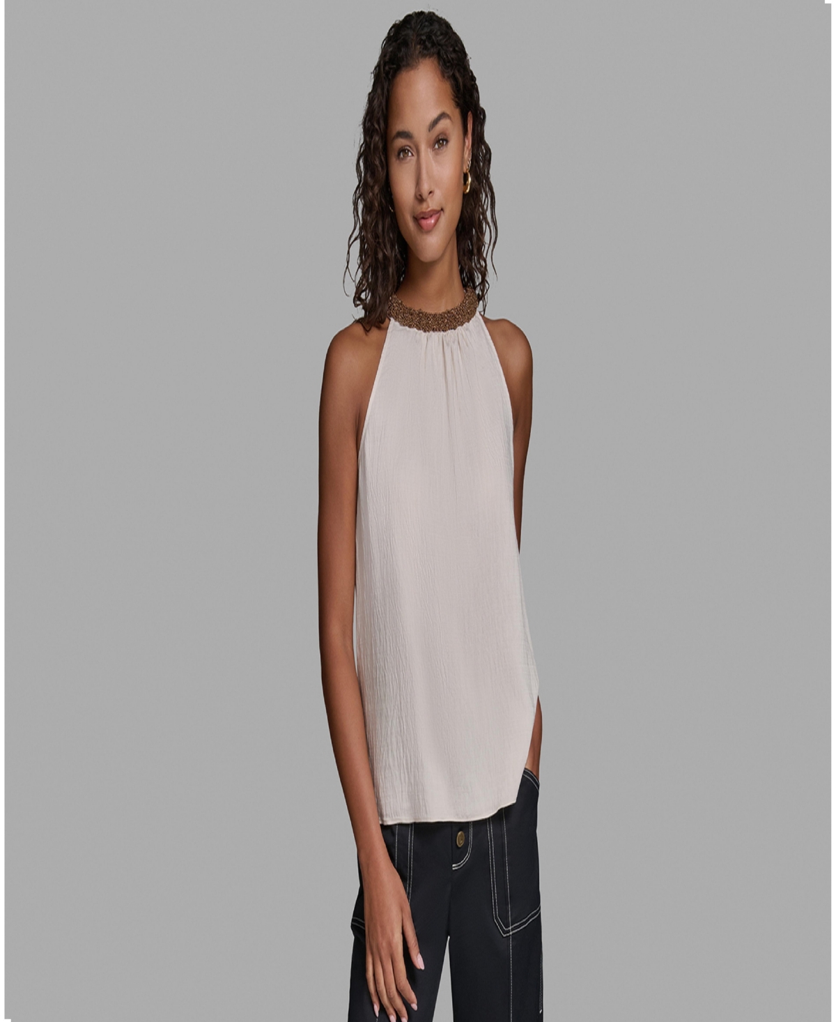 Click here for Karl Lagerfeld Paris Womens Halter Neck Top - Bisq... prices