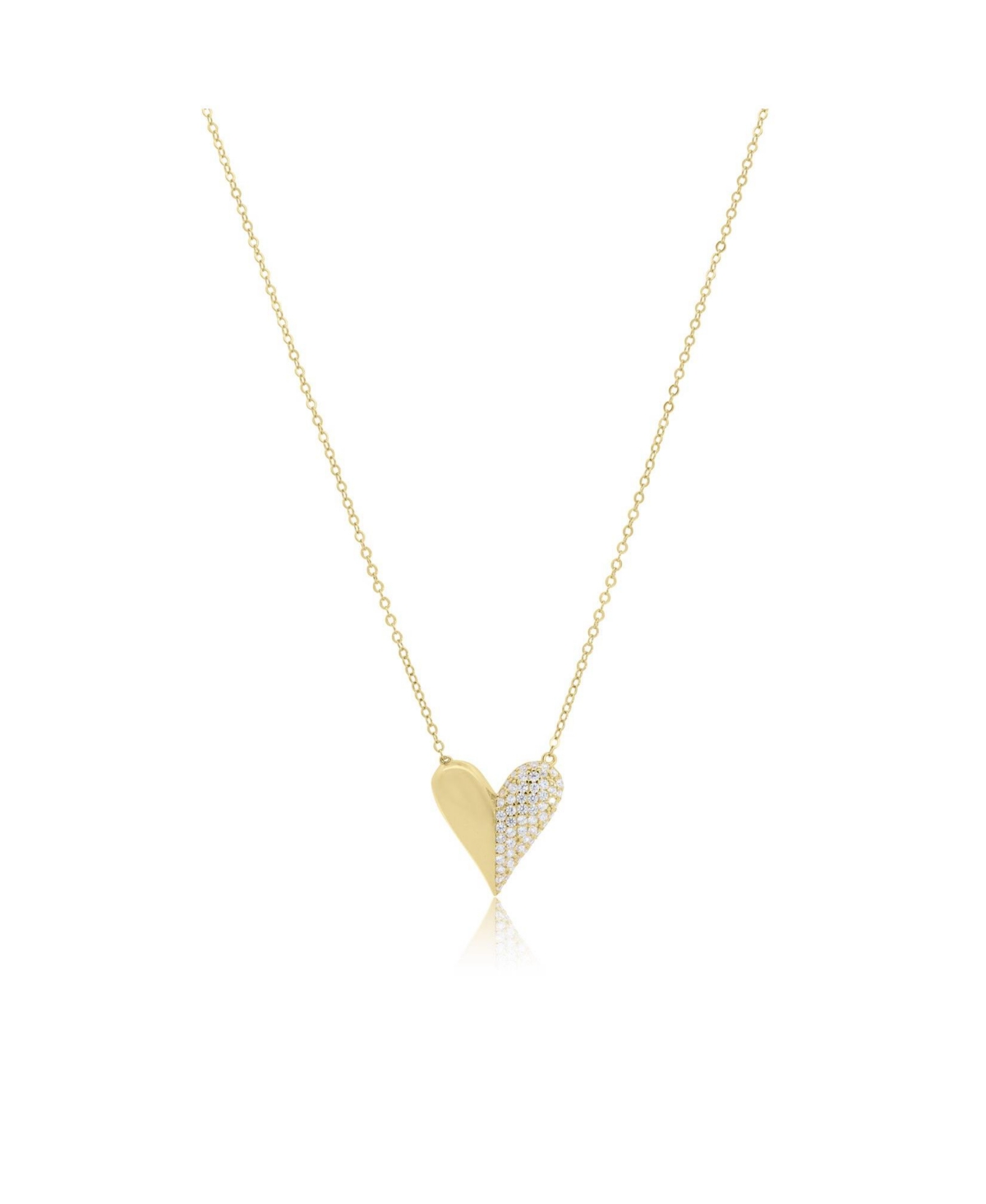 Click here for The Lovery Half and Half Cz Single Heart Necklace... prices