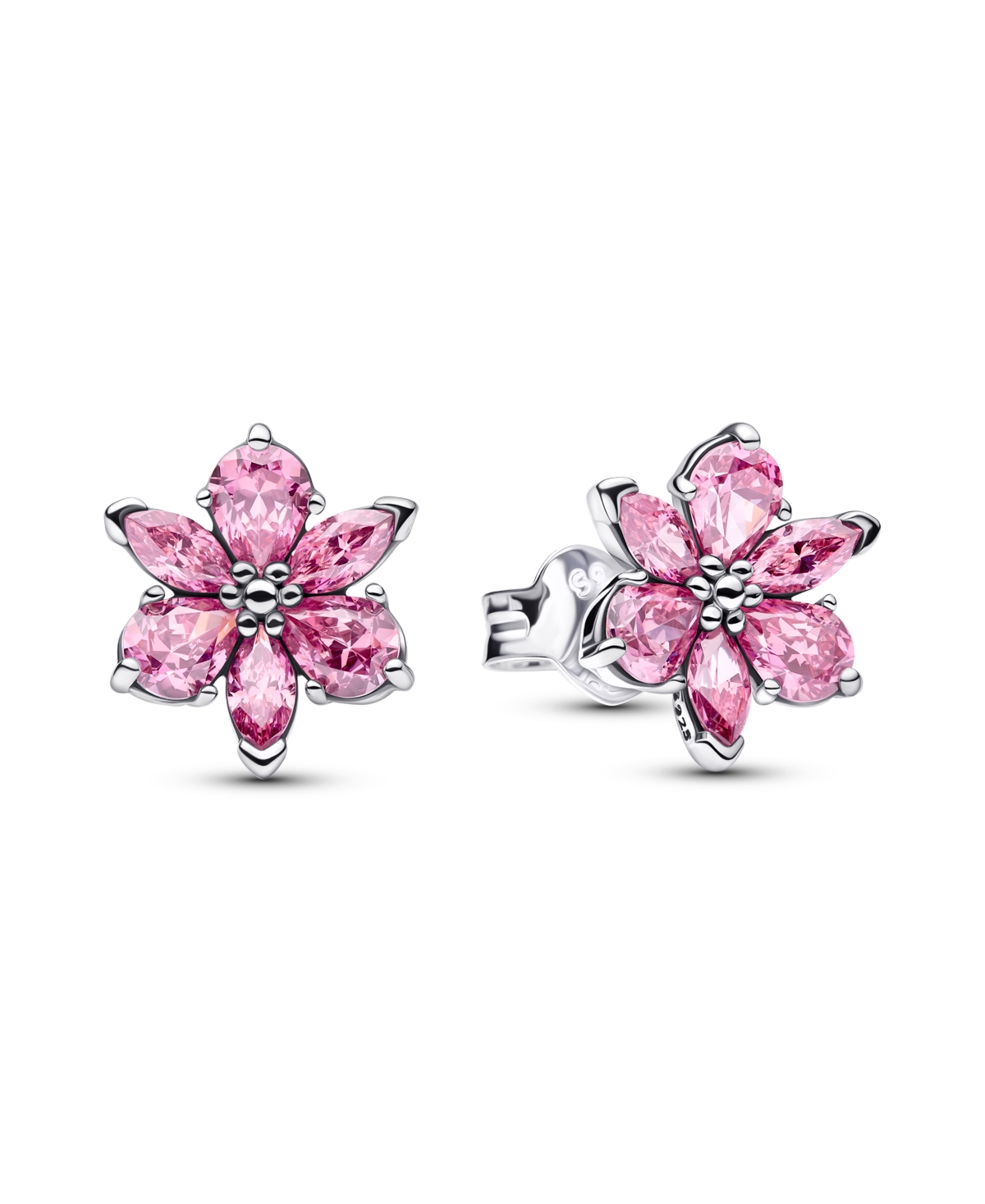 Click here for Pandora Herbarium Sparkling Pink Flower Stud Earri... prices