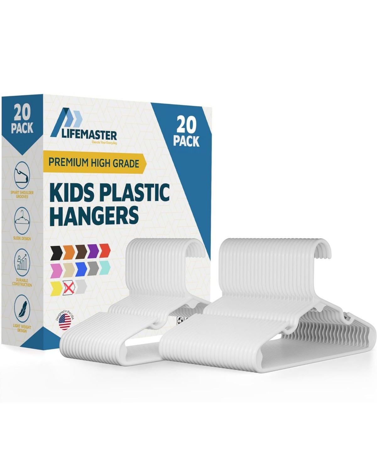 Click here for Lifemaster Kids Plastic Hangers  White  11.6  with... prices