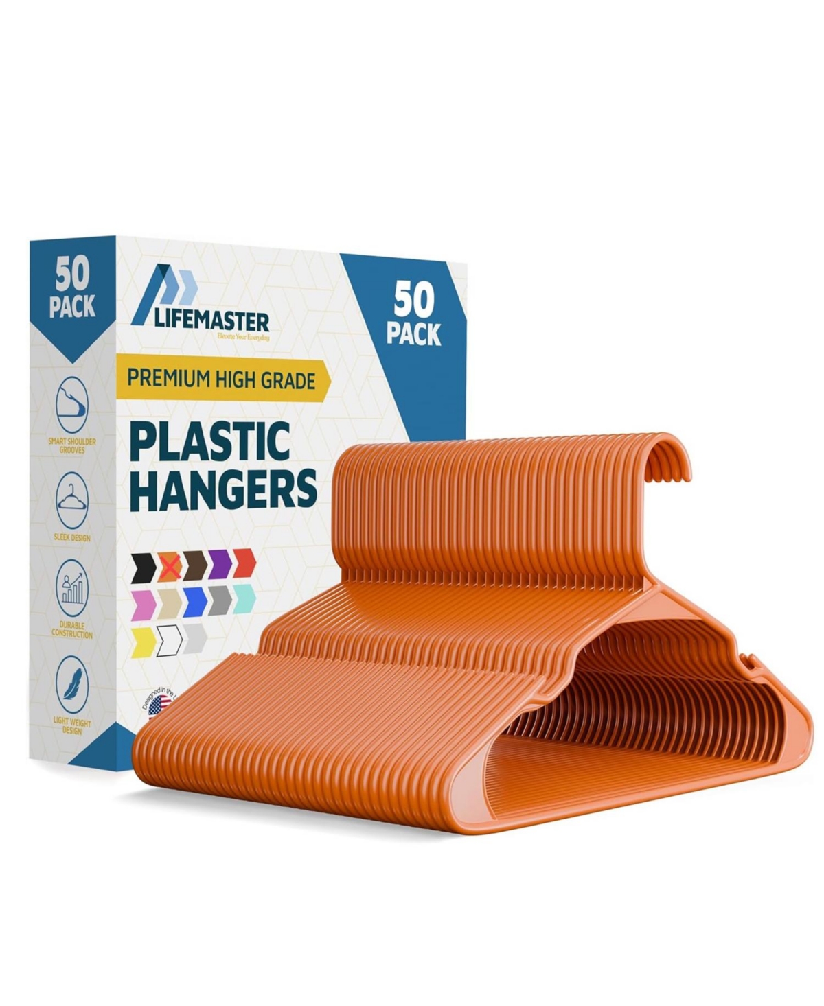 Click here for Lifemaster heavy-duty plastic hangers for clothes... prices