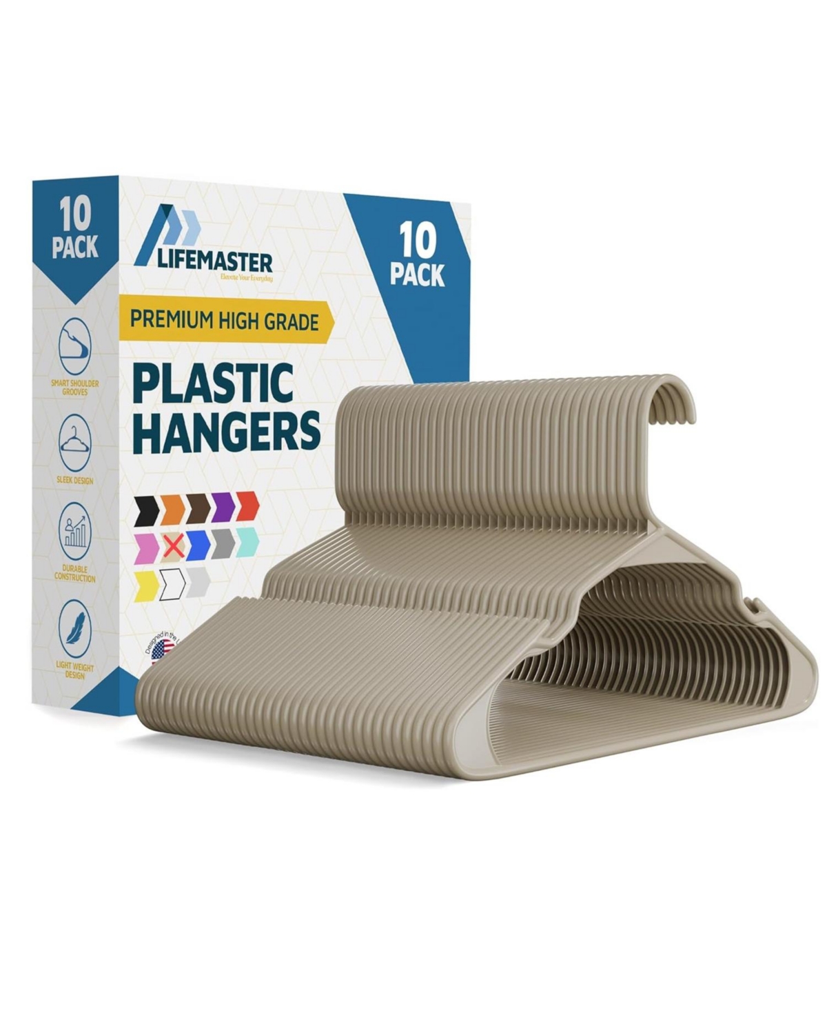 Click here for Lifemaster heavy-duty plastic hangers with non-sli... prices