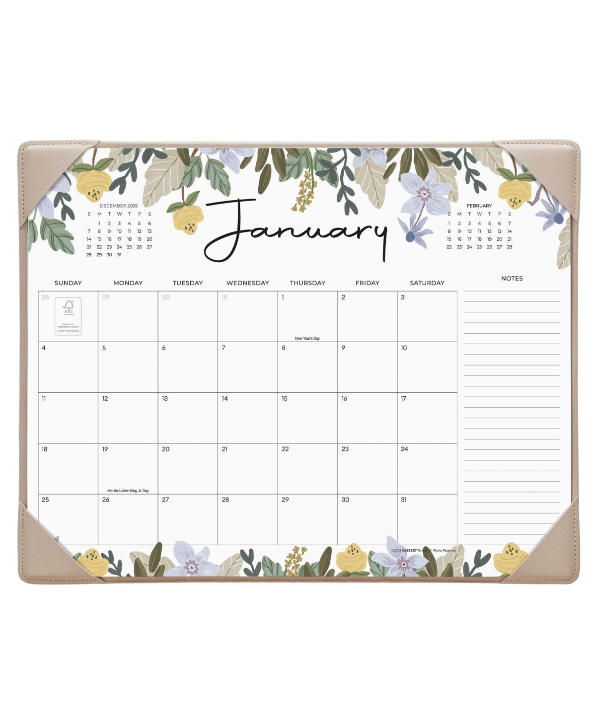 Click here for Gnuadz Desk Calendar 2026 Desktop Mat Floral Blott... prices