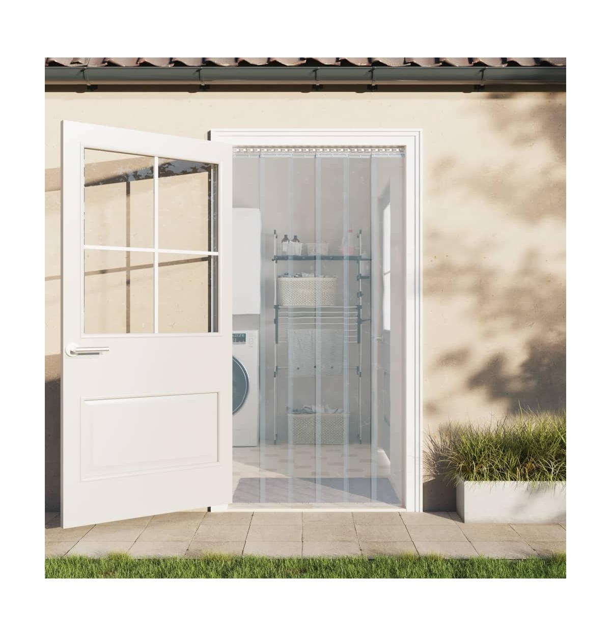 Click here for vidaXL Door Curtain Transparent Pvc - Transparent prices
