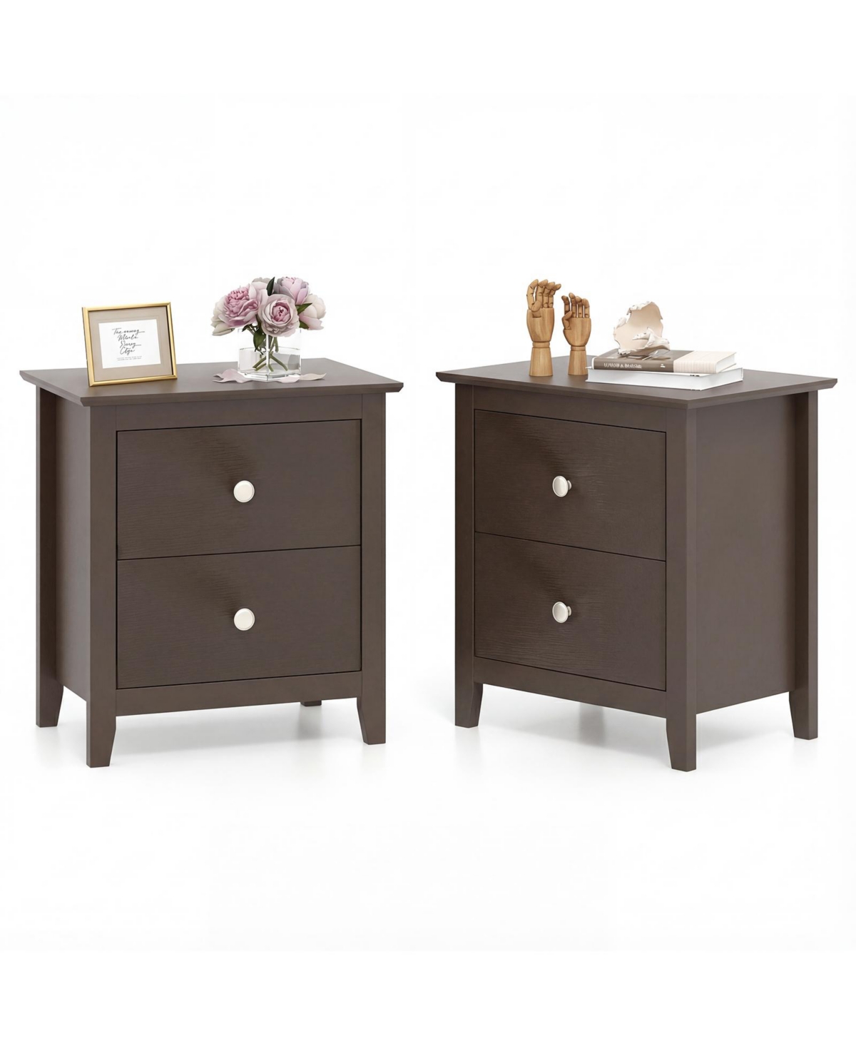 Click here for Gymax 2-Pieces Modern Nightstand with Storage 2 Dr... prices