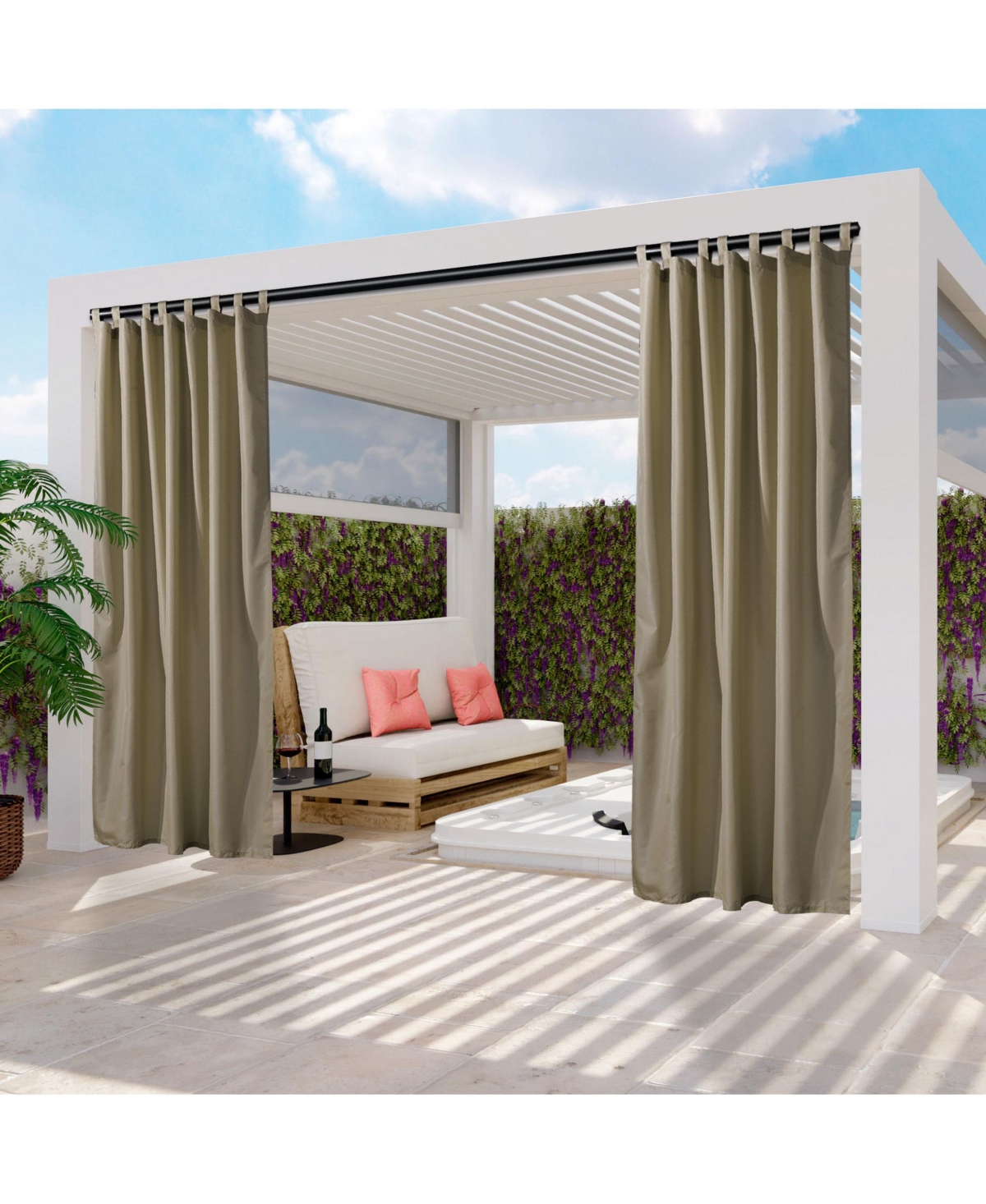 Click here for Yescom Outdoor Curtain Panel Tab Top Porch Pergola... prices