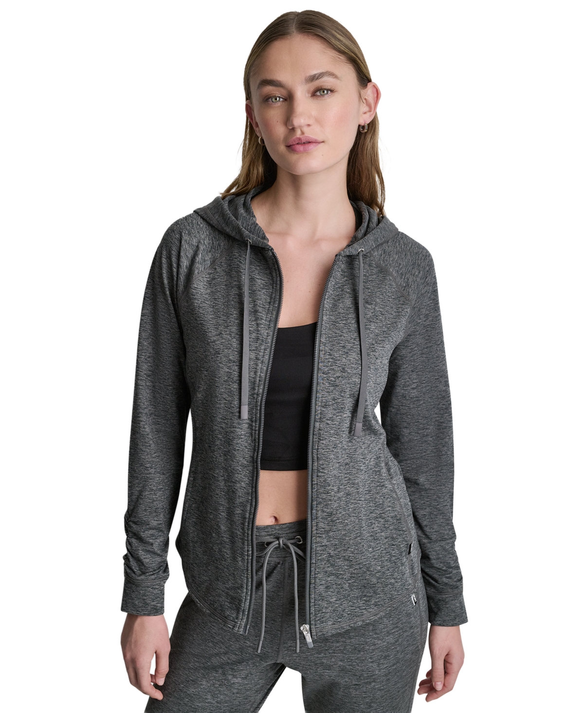 Click here for Dkny Sport Womens Relaxed-Fit Hooded Jacket - Blac... prices