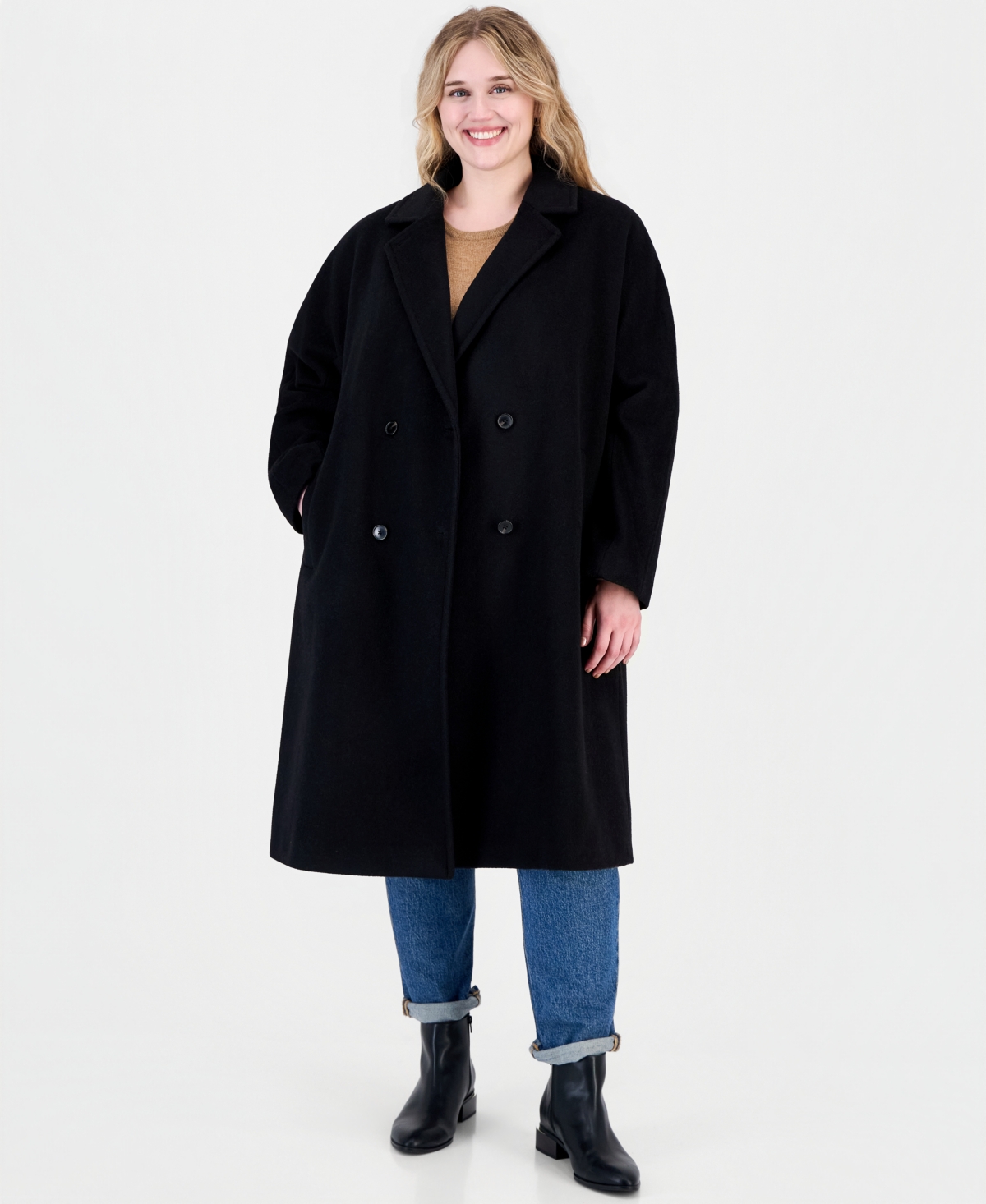 Click here for Calvin Klein Plus Size Double-Breasted Wool-Blend... prices