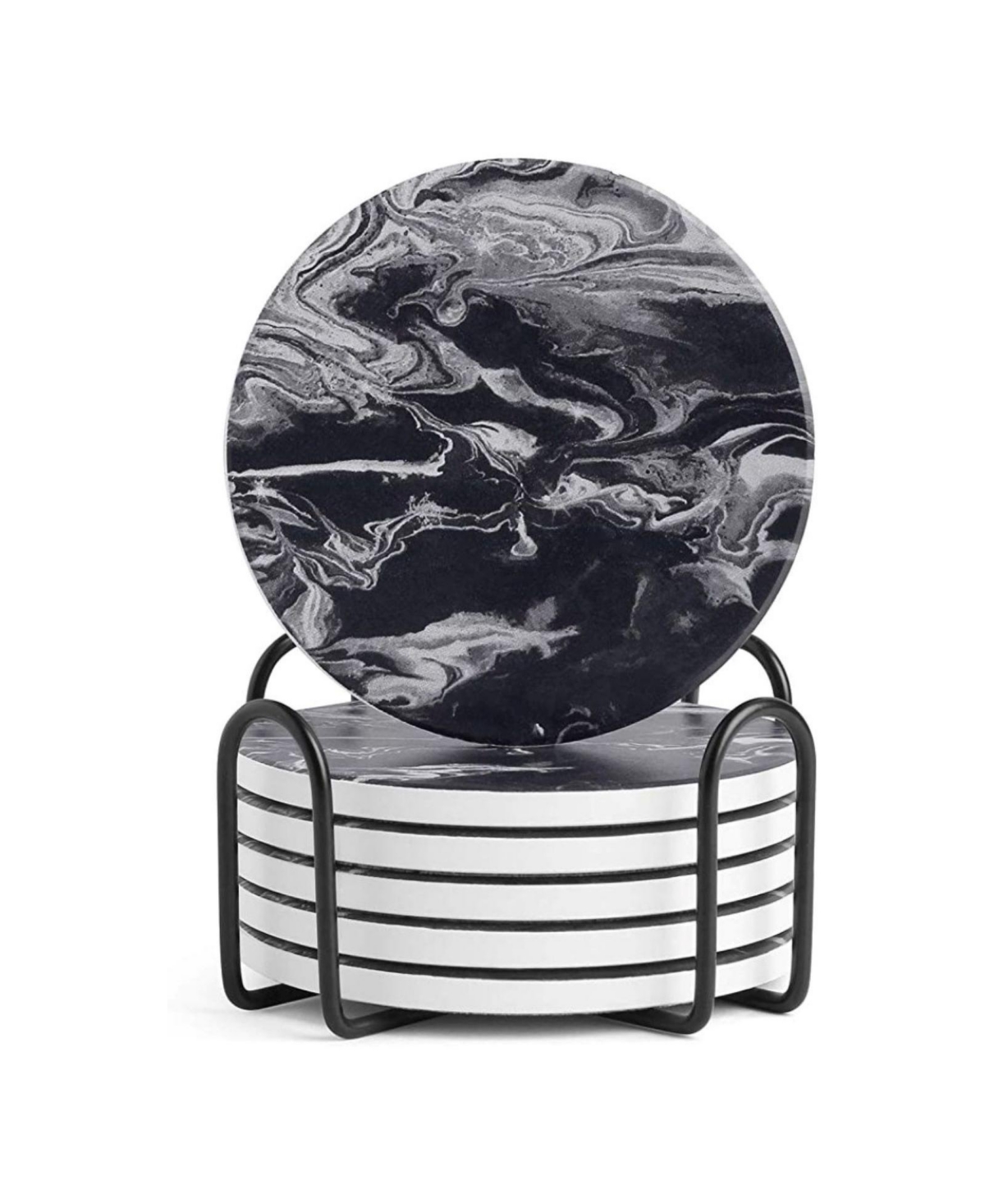 Click here for Ventray Absorbent Stone Coasters with Holder  Blac... prices
