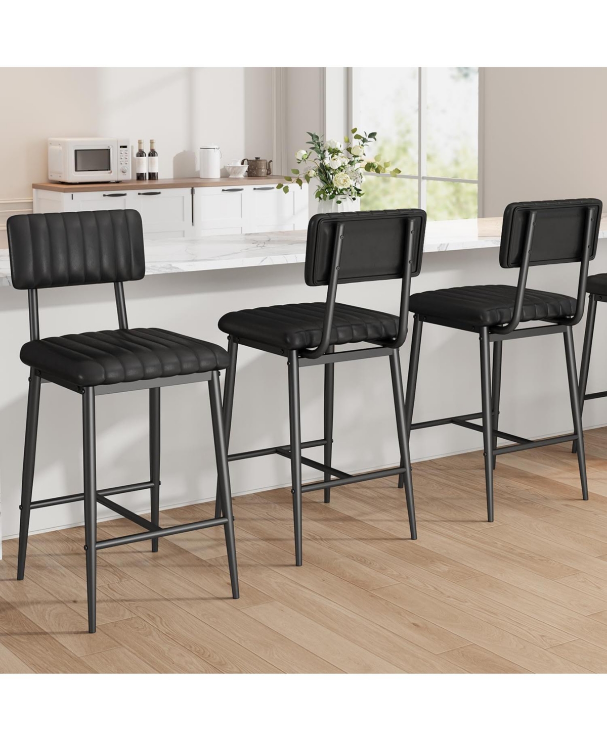 Click here for Homfan 4/6/8 pcs cushioned bar stools with back  f... prices
