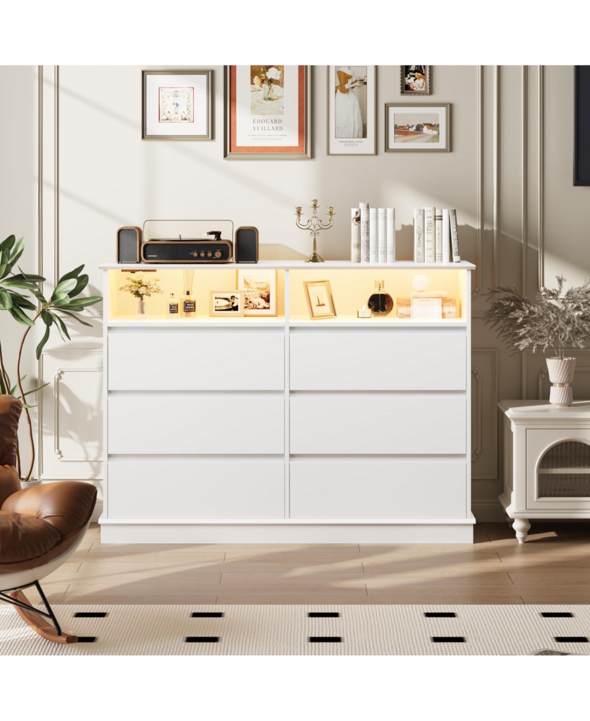 Click here for homfan 6 Drawer Dresser for Bedroom with Power Out... prices