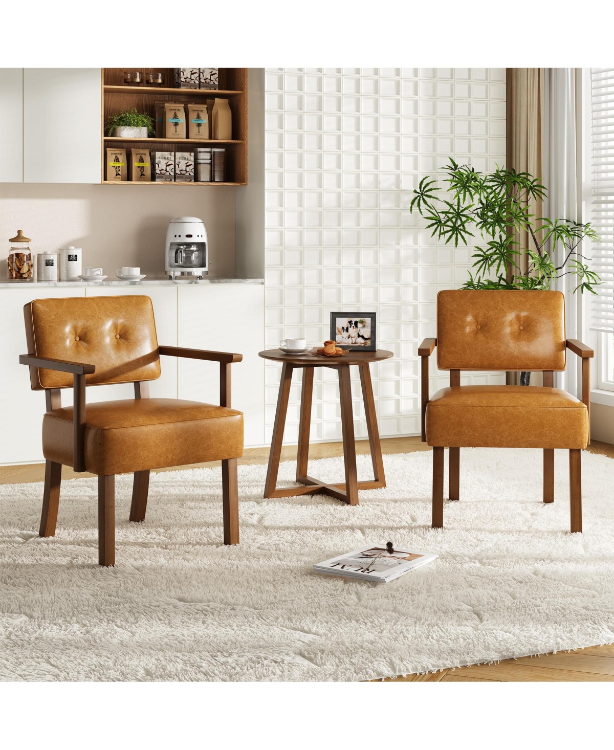 Click here for homfan Set of 2 Mid Century Modern Dining Chairs -... prices