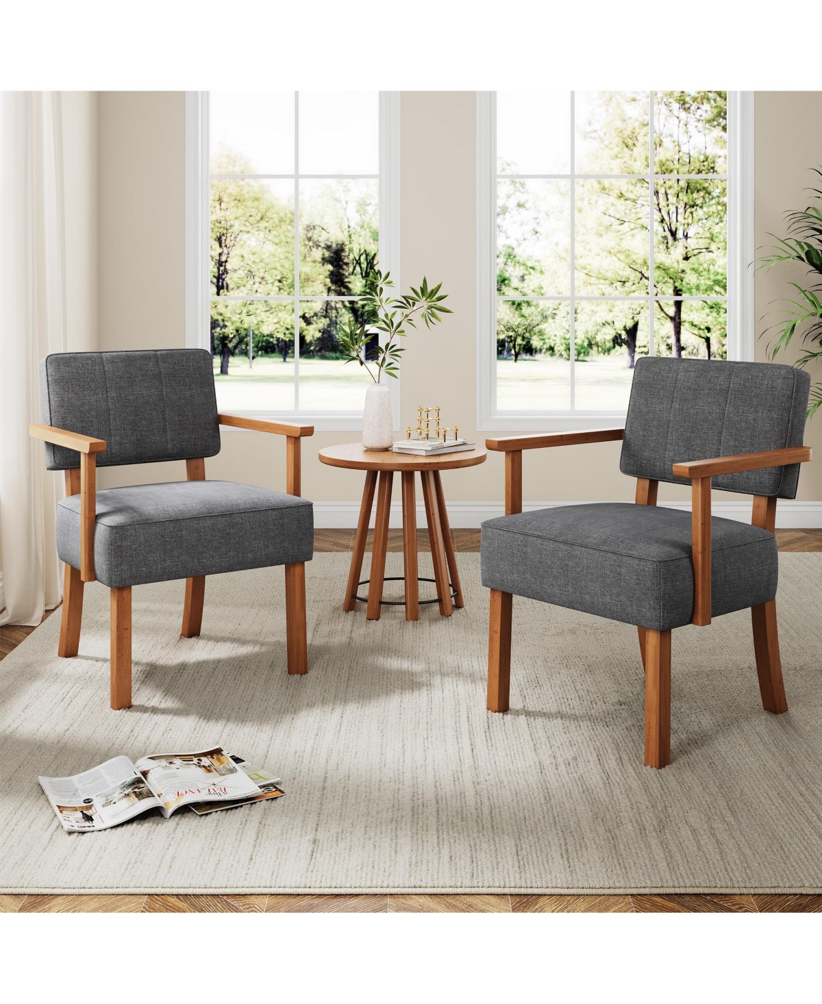 Click here for homfan Set of 2 Mid Century Modern Dining Chairs -... prices
