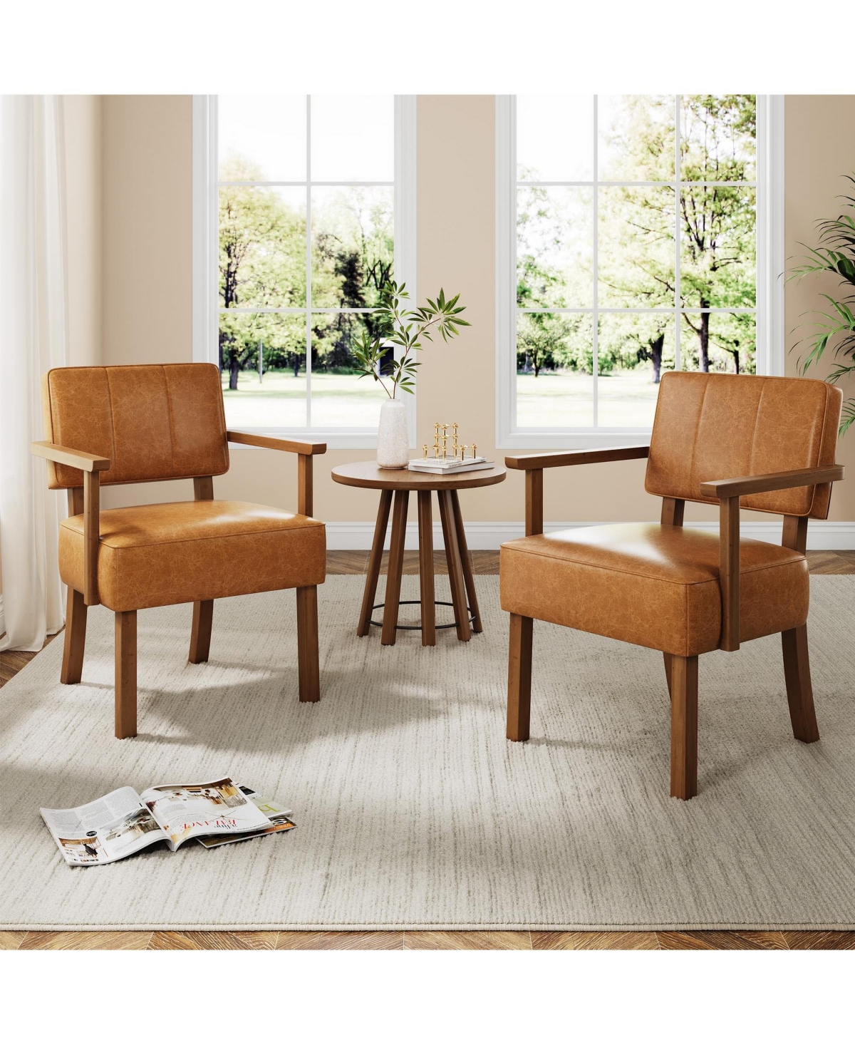 Click here for homfan Set of 2 Mid Century Modern Dining Chairs -... prices