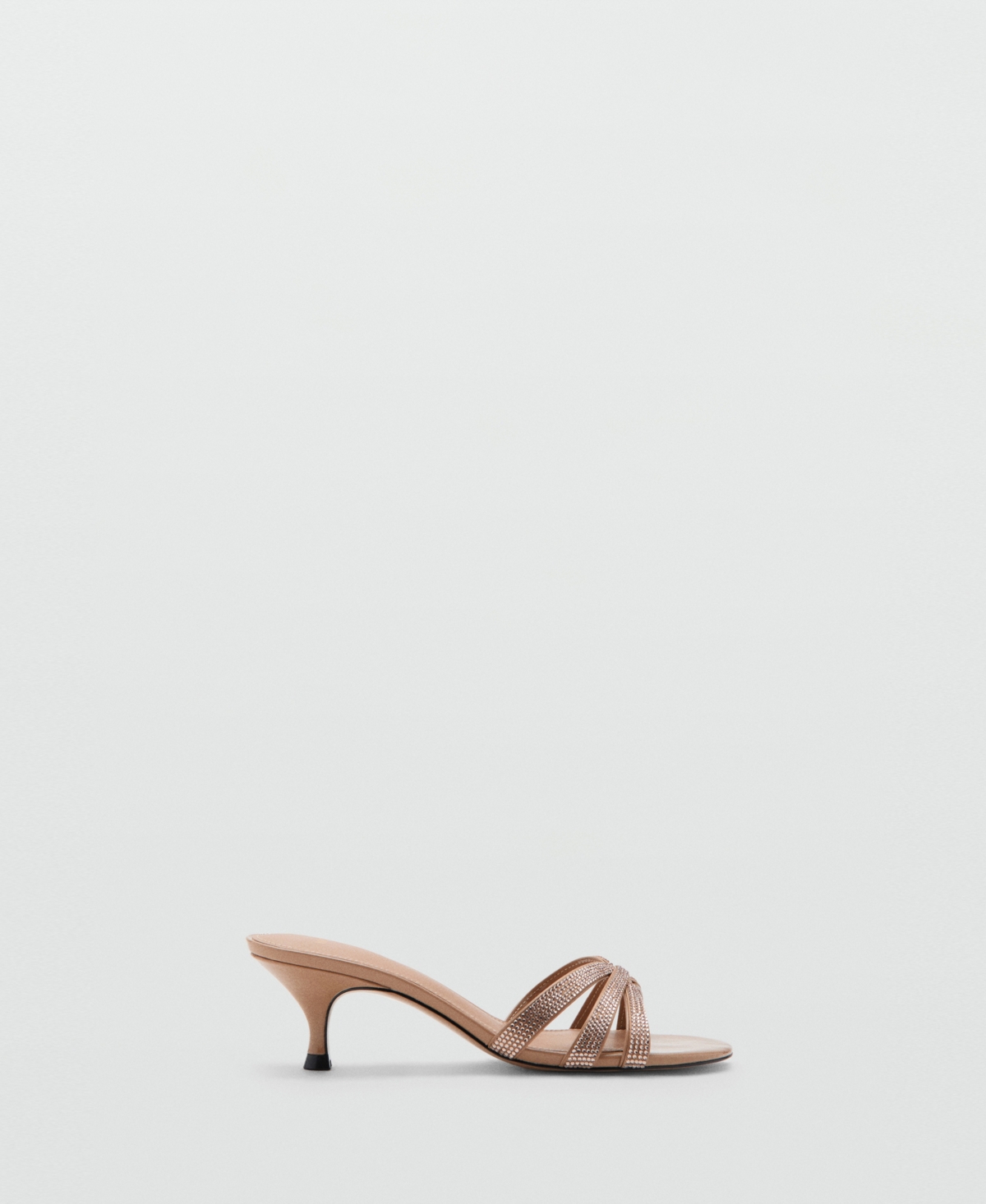 Click here for Mango Womens Strass Strap Heeled Sandals - Nude prices