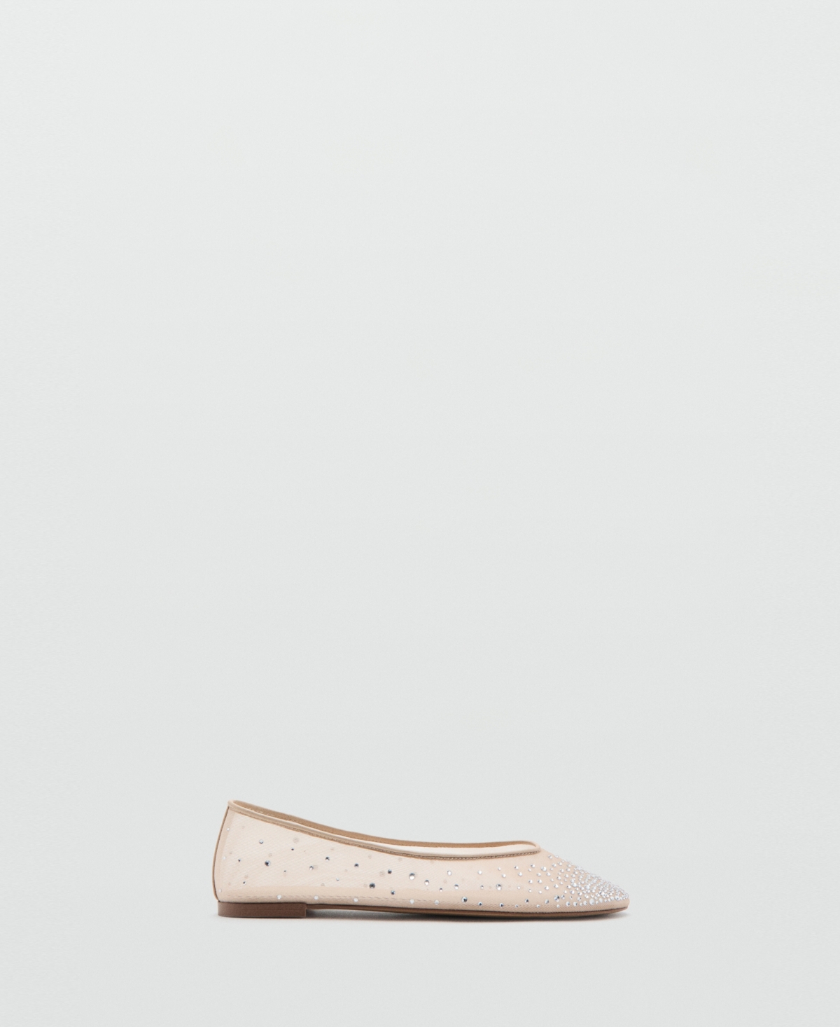 Click here for Mango Womens Rhinestone Ballet Flats - Nude prices