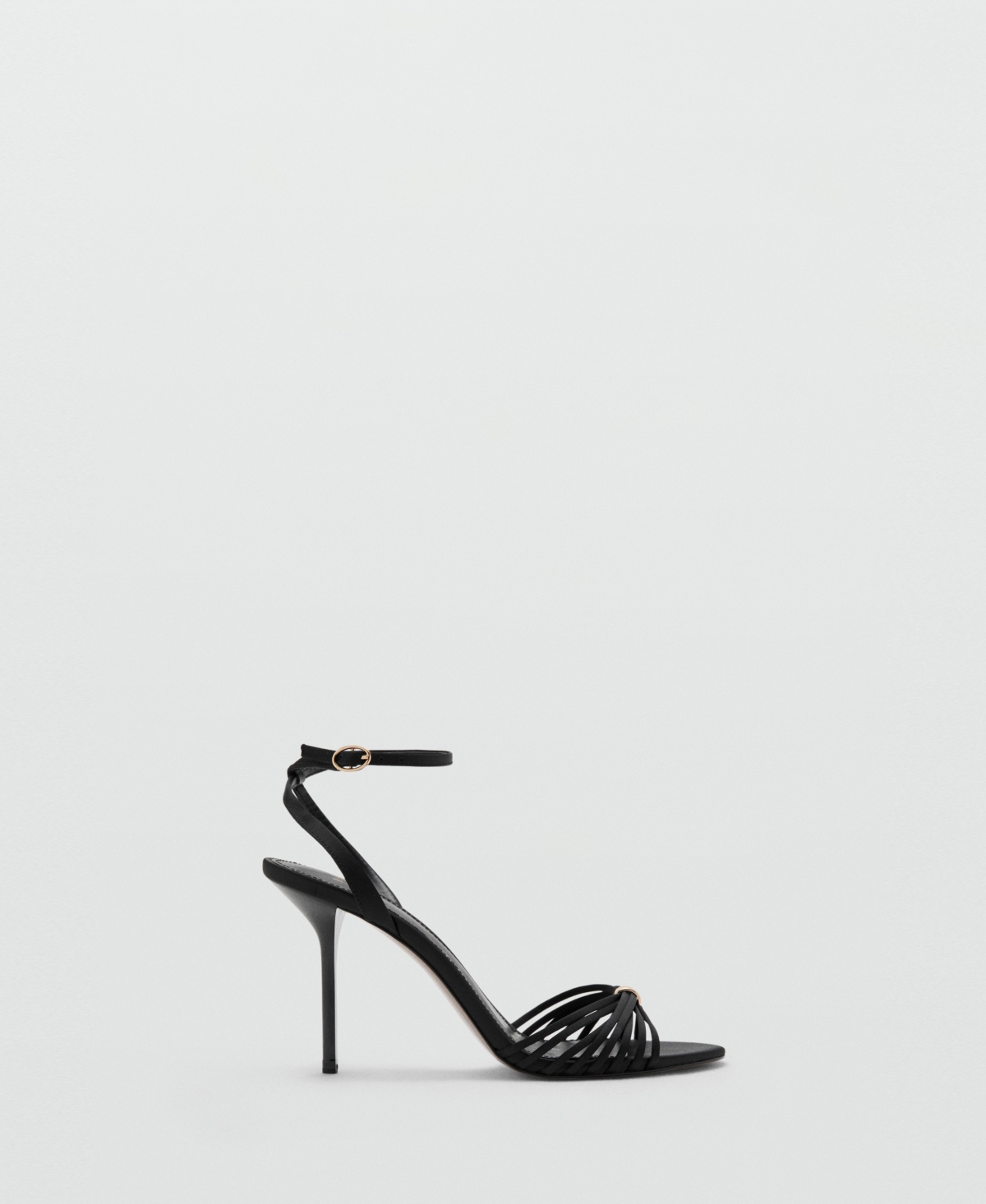 Click here for Mango Womens Straps Heeled Sandals - Black prices
