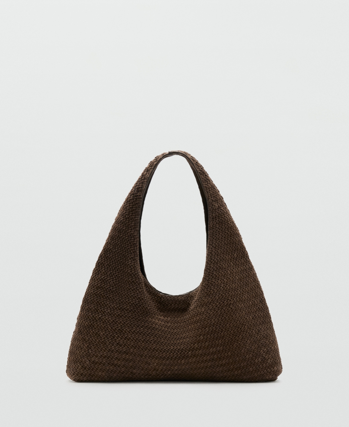 Click here for Mango Womens Braided Leather Shoulder Bag - Brown prices