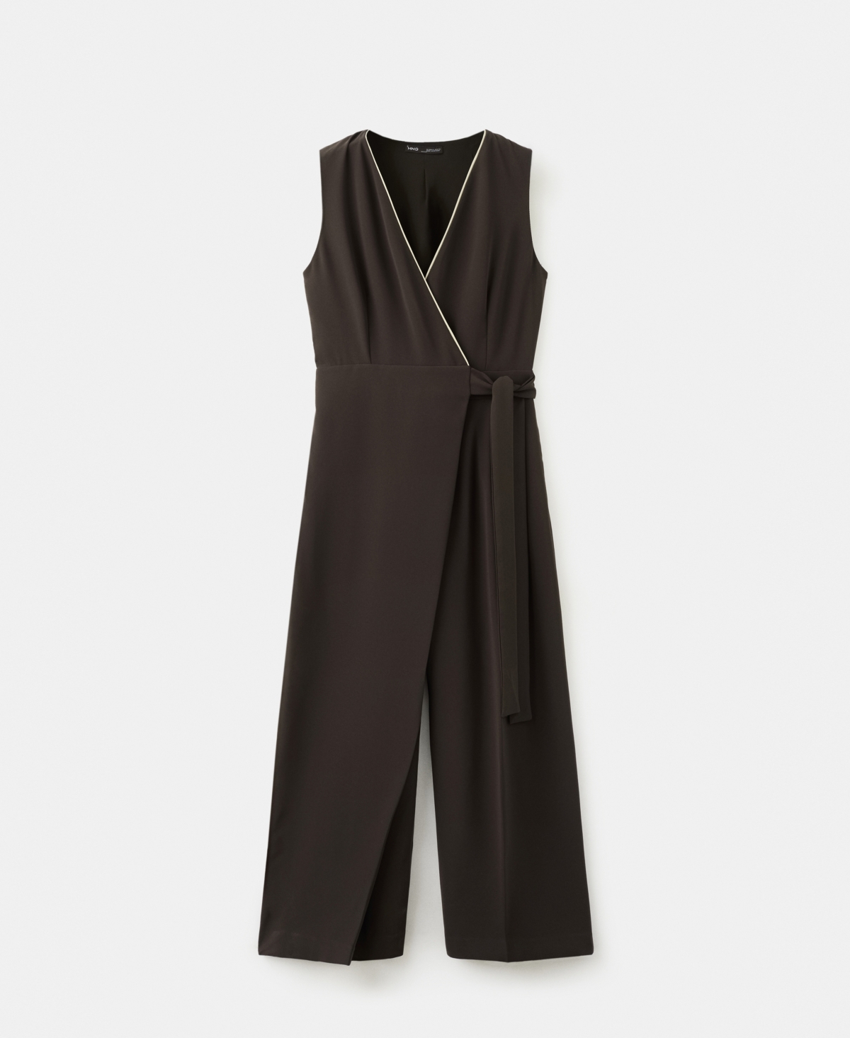 Click here for Mango Womens Belt Wrap Jumpsuit - Chocolate prices