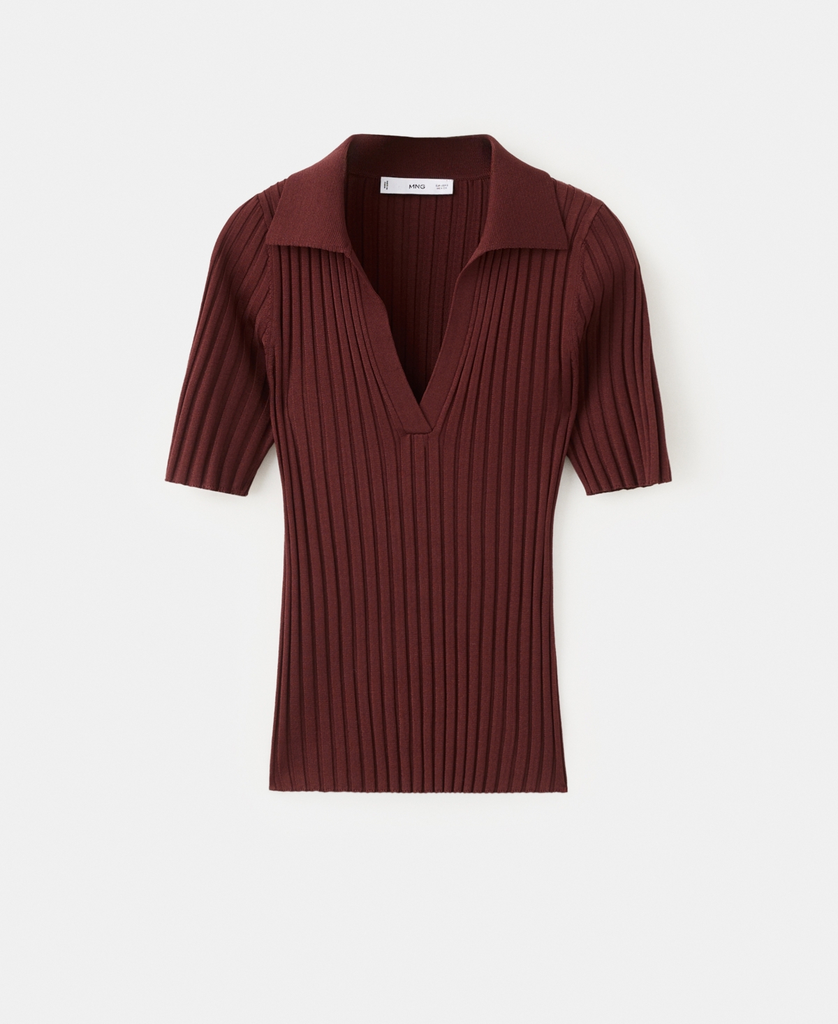 Click here for Mango Womens V-Neck Knit Sweater - Burnt Orange prices