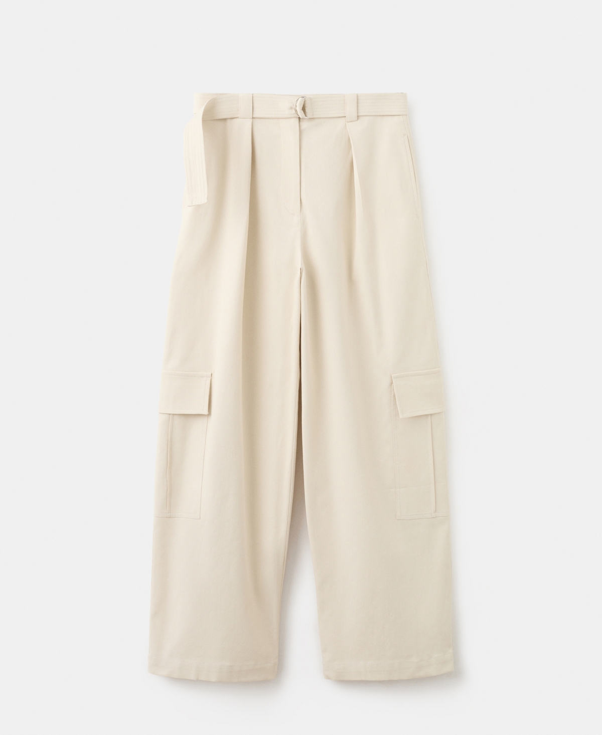 Click here for Mango Womens Belt Cargo Pants - Beige prices