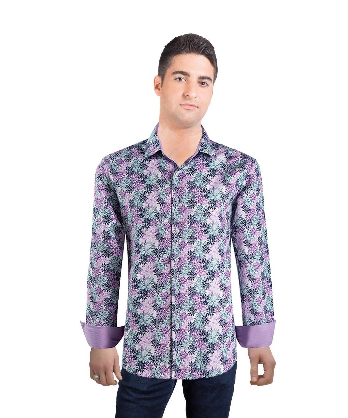 Click here for Elie Balleh Mens Slim Fit Floral Button-Down Shirt... prices