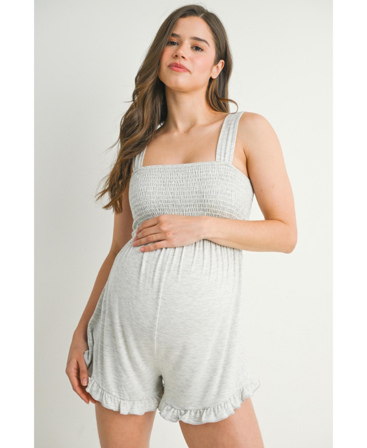 Click here for Hello Miz Maternity Smocked Square Neck Sleeveless... prices