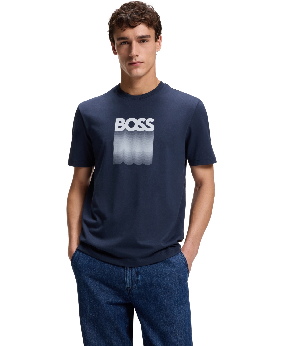 Click here for Boss by Hugo Boss Mens Cotton-Jersey Logo Print T-... prices