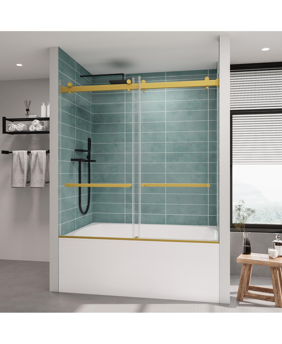 Click here for Lovmor Frameless Bathtub Shower Doors 56-60 W x 60... prices