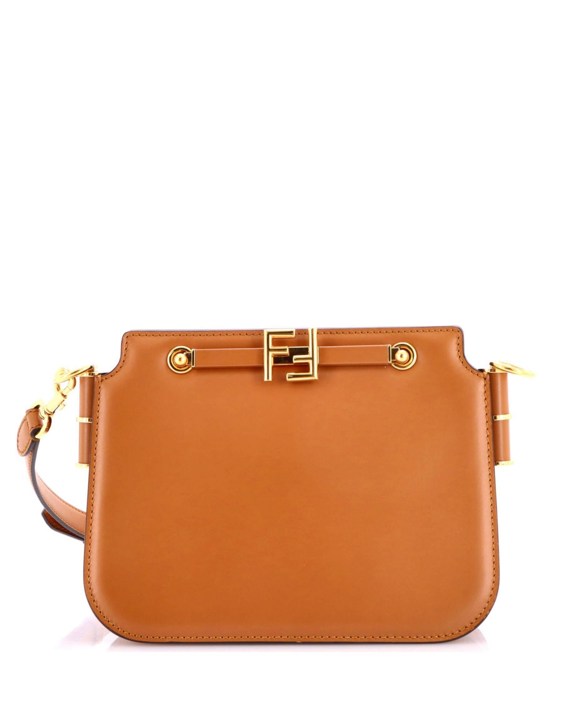 Click here for Pre-Owned Fendi Touch Shoulder Bag Leather - Brown prices