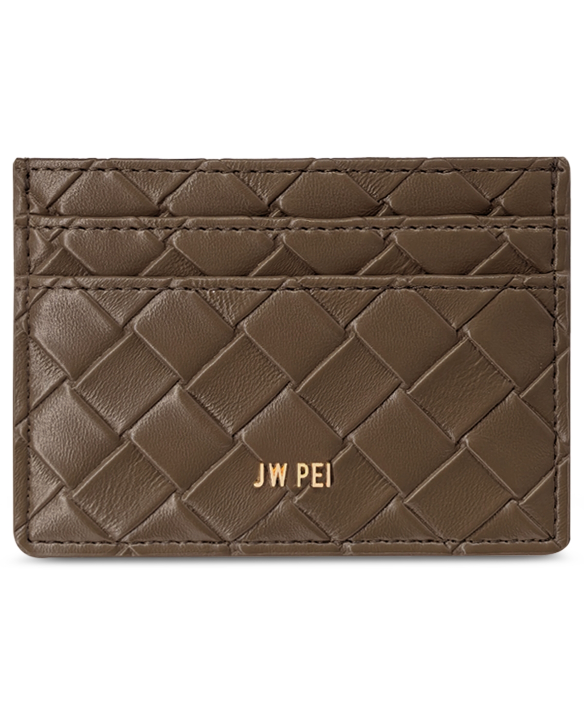 Click here for Jw Pei Woven Textured Card Holder - Dark Brown prices