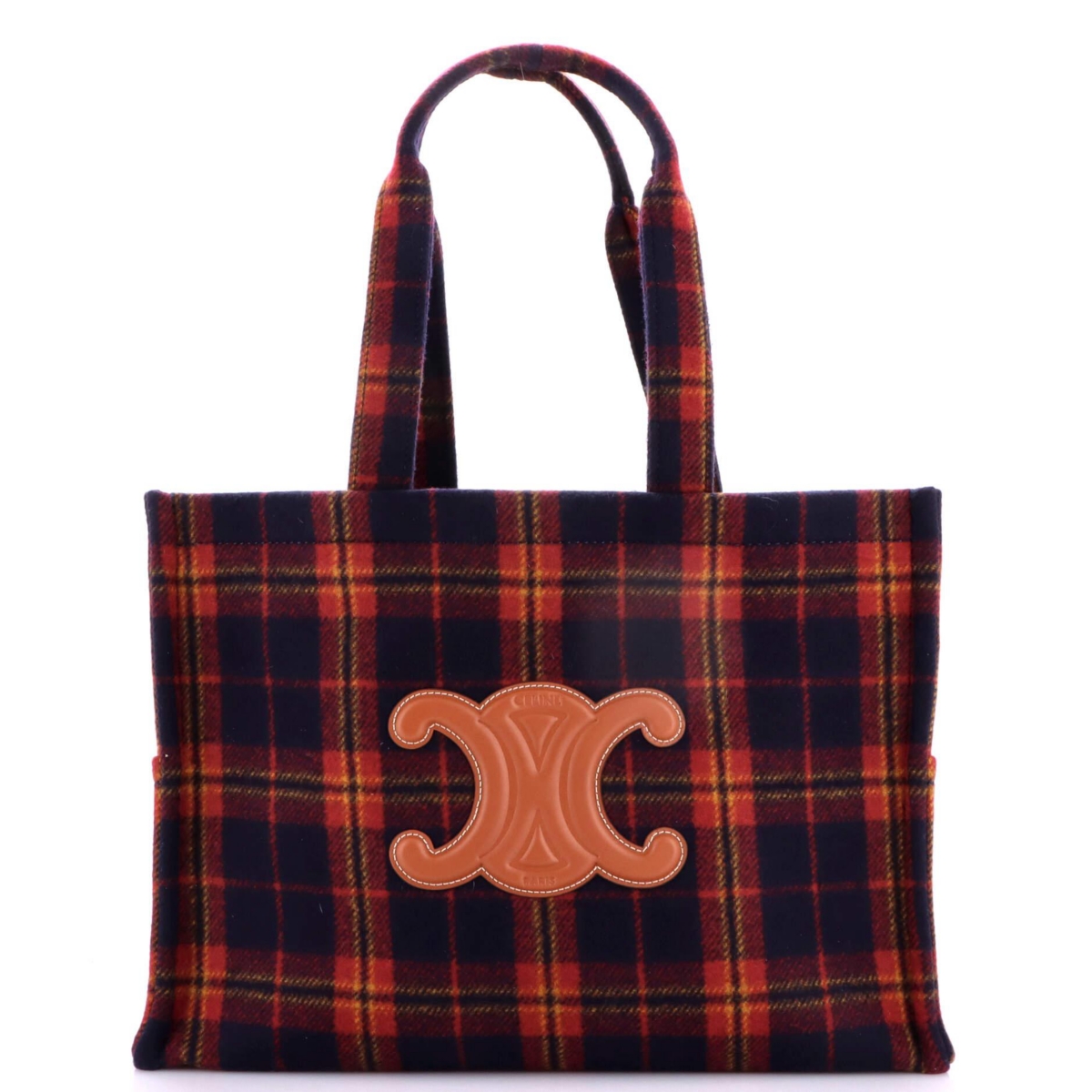 Click here for Pre-Owned Celine Large Cabas Thais Tote Tartan Woo... prices