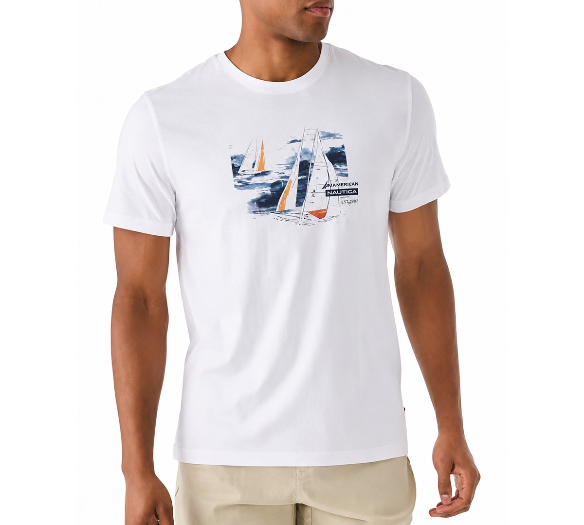 Click here for Nautica Mens Sailboat Graphic T-Shirt - Bright Whi... prices