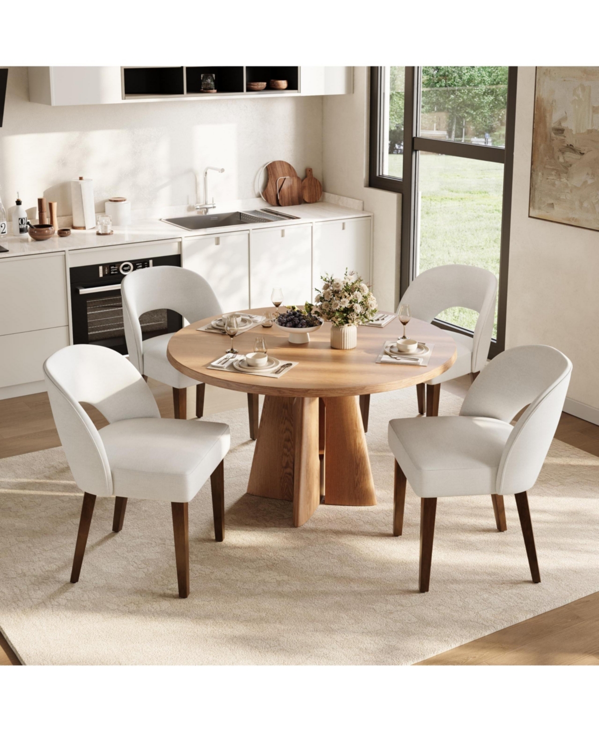 Click here for homfan Modern 4-Piece Dining Chair Set - Elegant a... prices