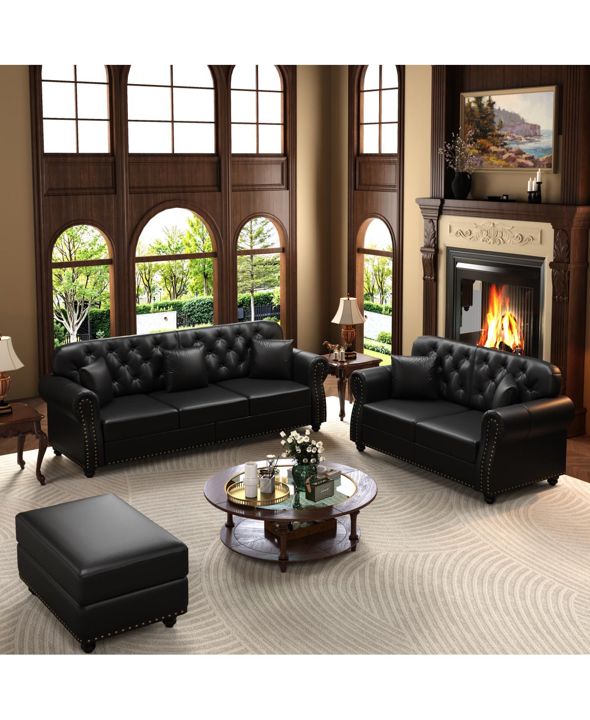 Click here for Streamdale Furniture Faux Leather Chesterfield Sof... prices