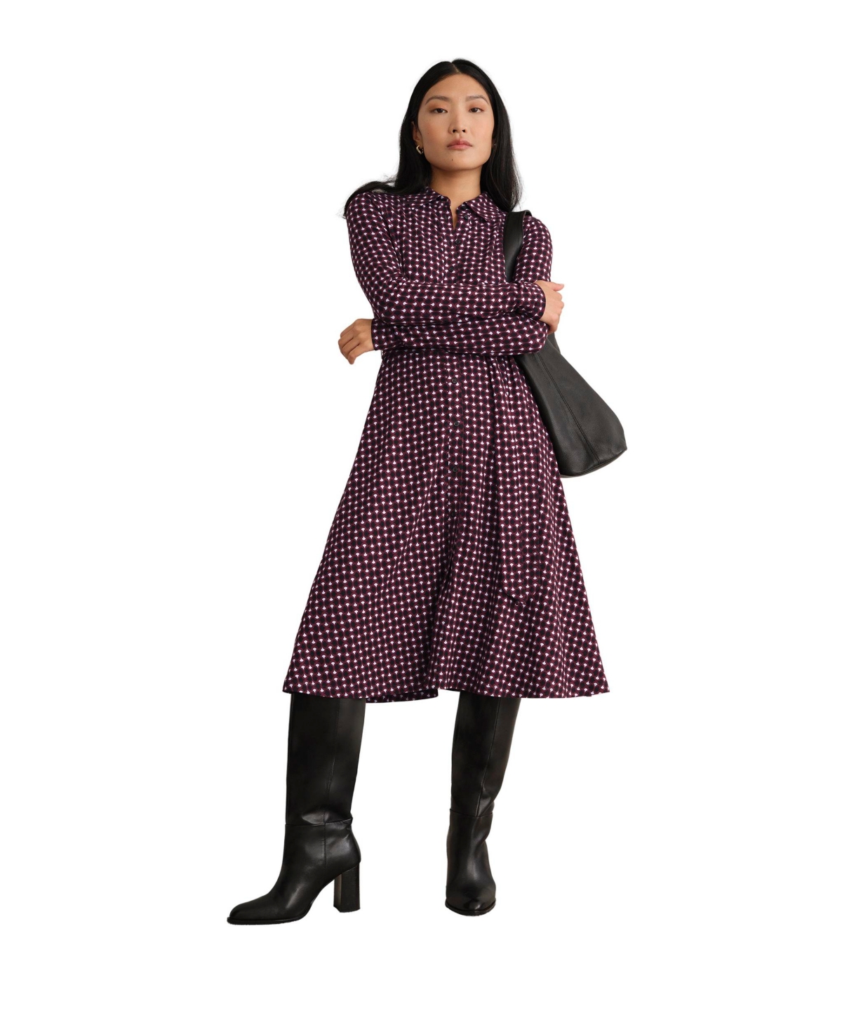 Click here for Hobbs London Womens Clarice Printed Midi Dress - D... prices