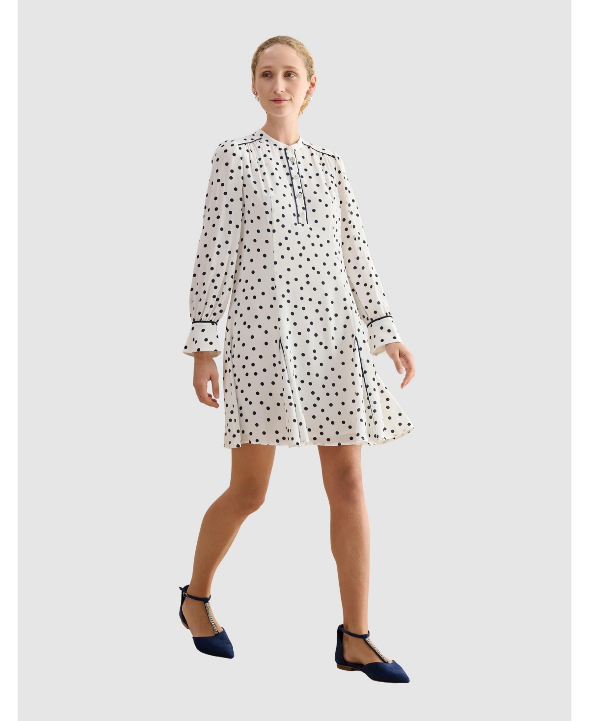 Click here for Hobbs London Womens Ruth Polka Dot Mini Dress - Iv... prices