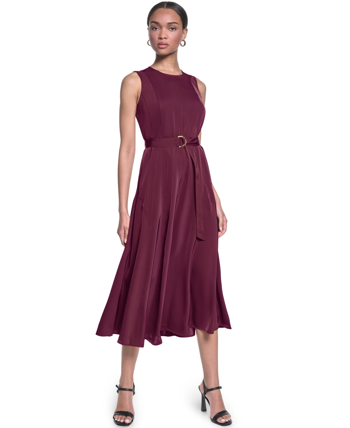 Click here for Karl Lagerfeld Paris Womens Twill Midi Dress - Por... prices