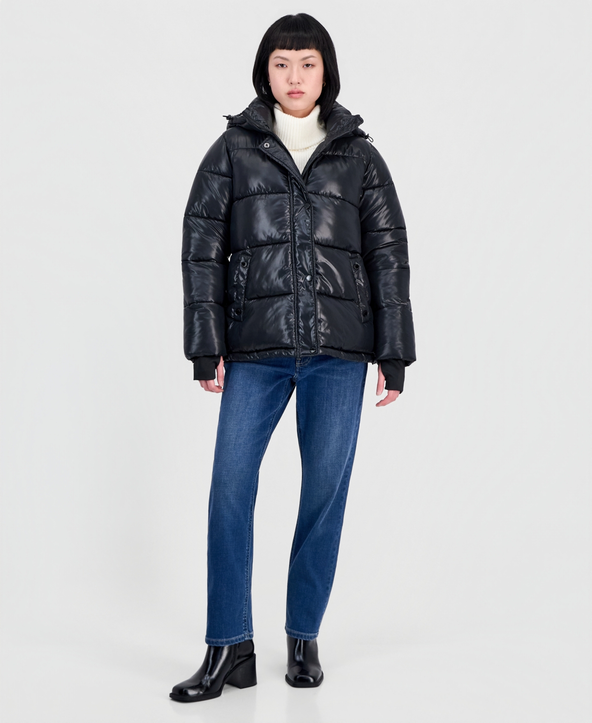 Click here for Steve Madden Womens Hooded Short Quilted Puffer Co... prices