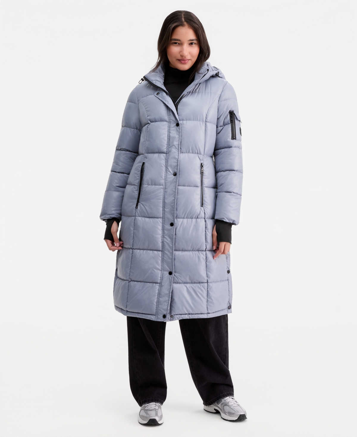 Click here for Steve Madden Womens Hooded Maxi Puffer Coat - Lt G... prices