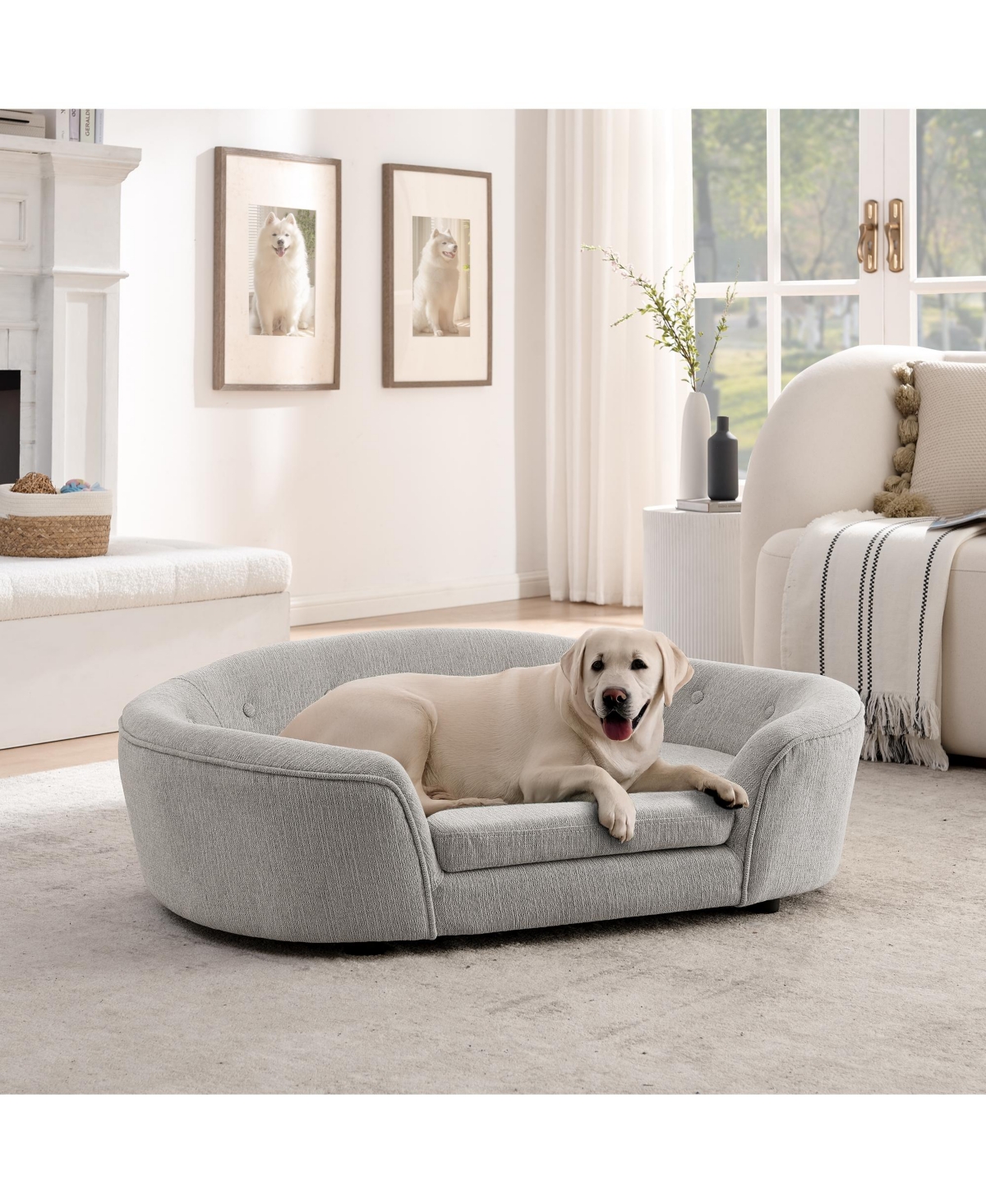Click here for Clihome Modern Dog Bed Pet Sofa Oval Semi-Enclosed... prices