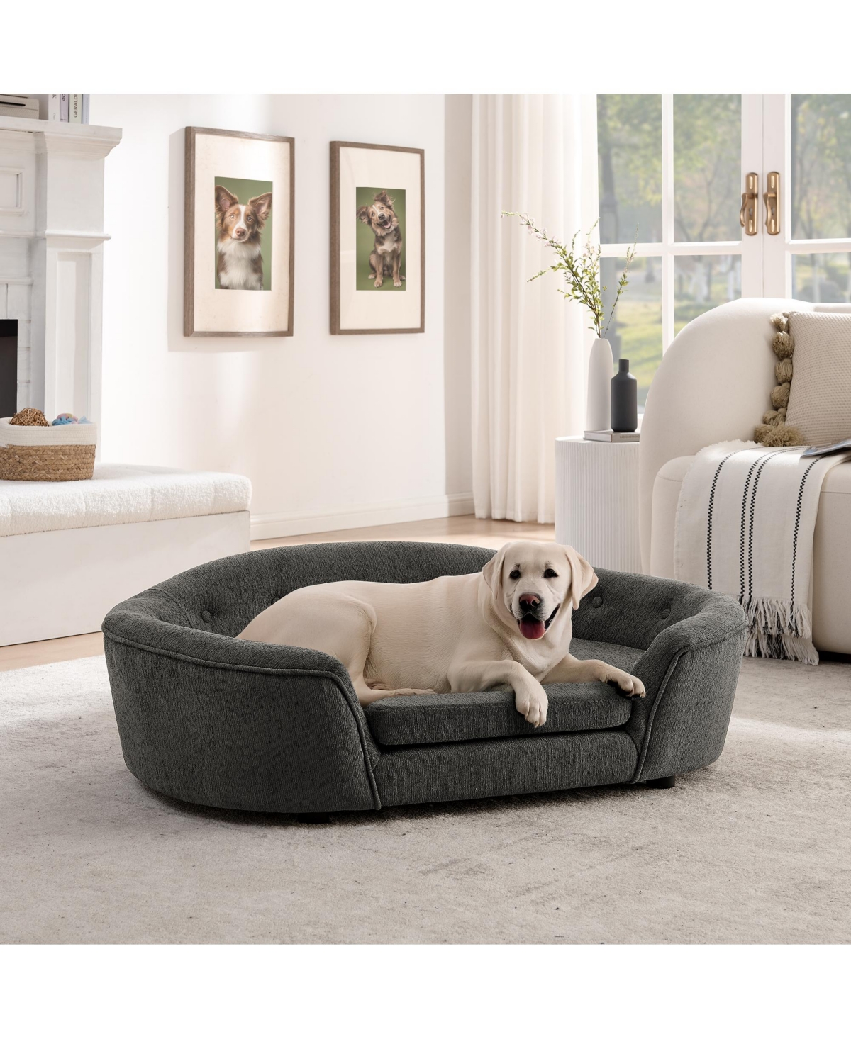 Click here for Clihome Modern Dog Bed Pet Sofa Oval Semi-Enclosed... prices