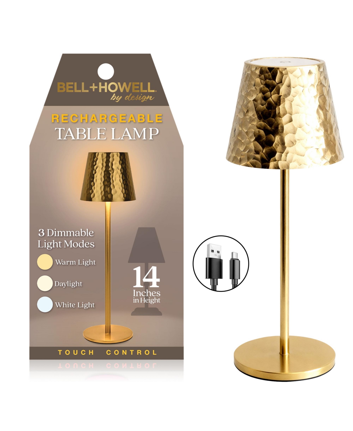 Click here for Bell + Howell Hammered Design Rechargeable Touch C... prices