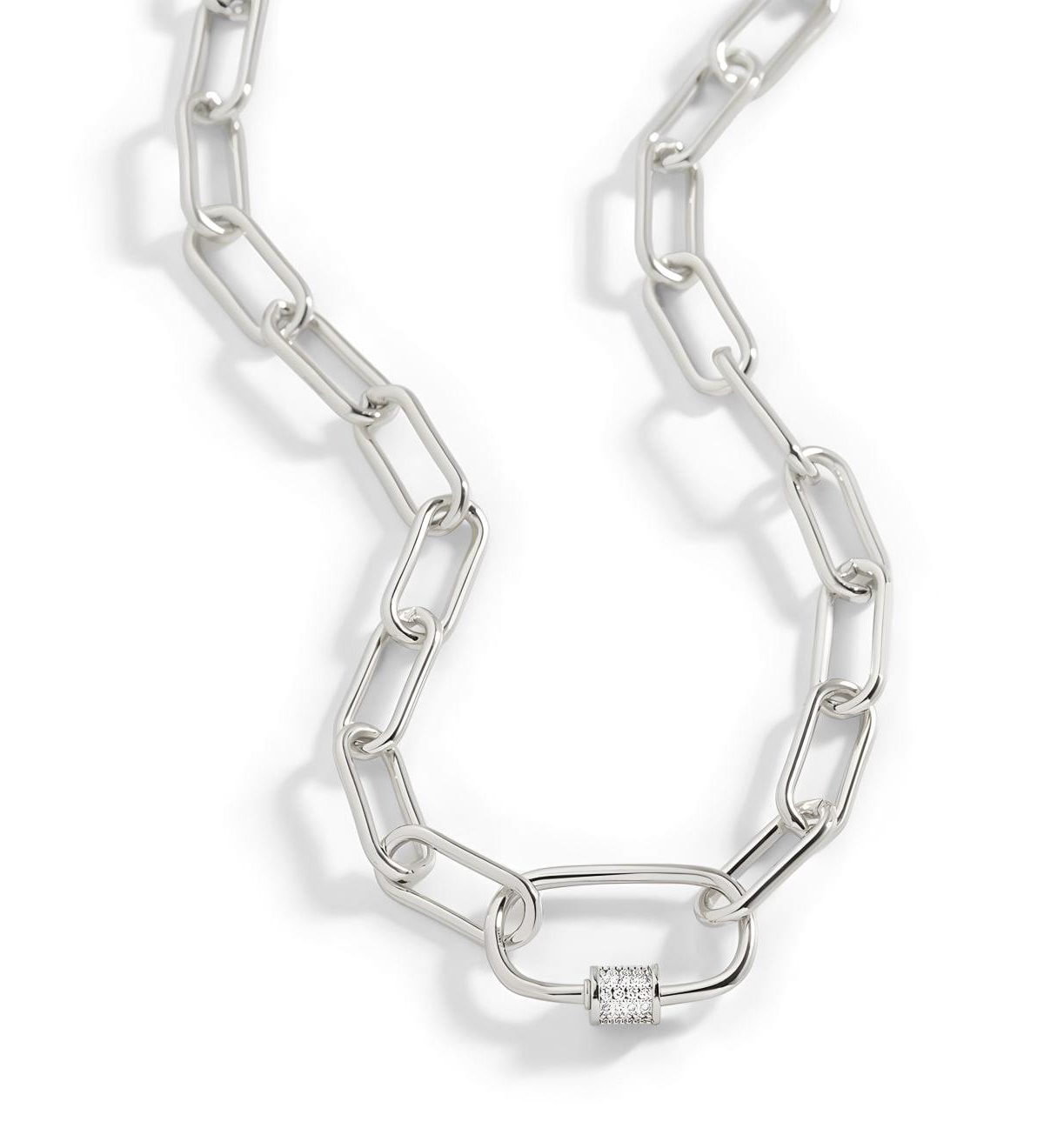Click here for Mint & Lily Link Chain Necklace with Pave Carabine... prices