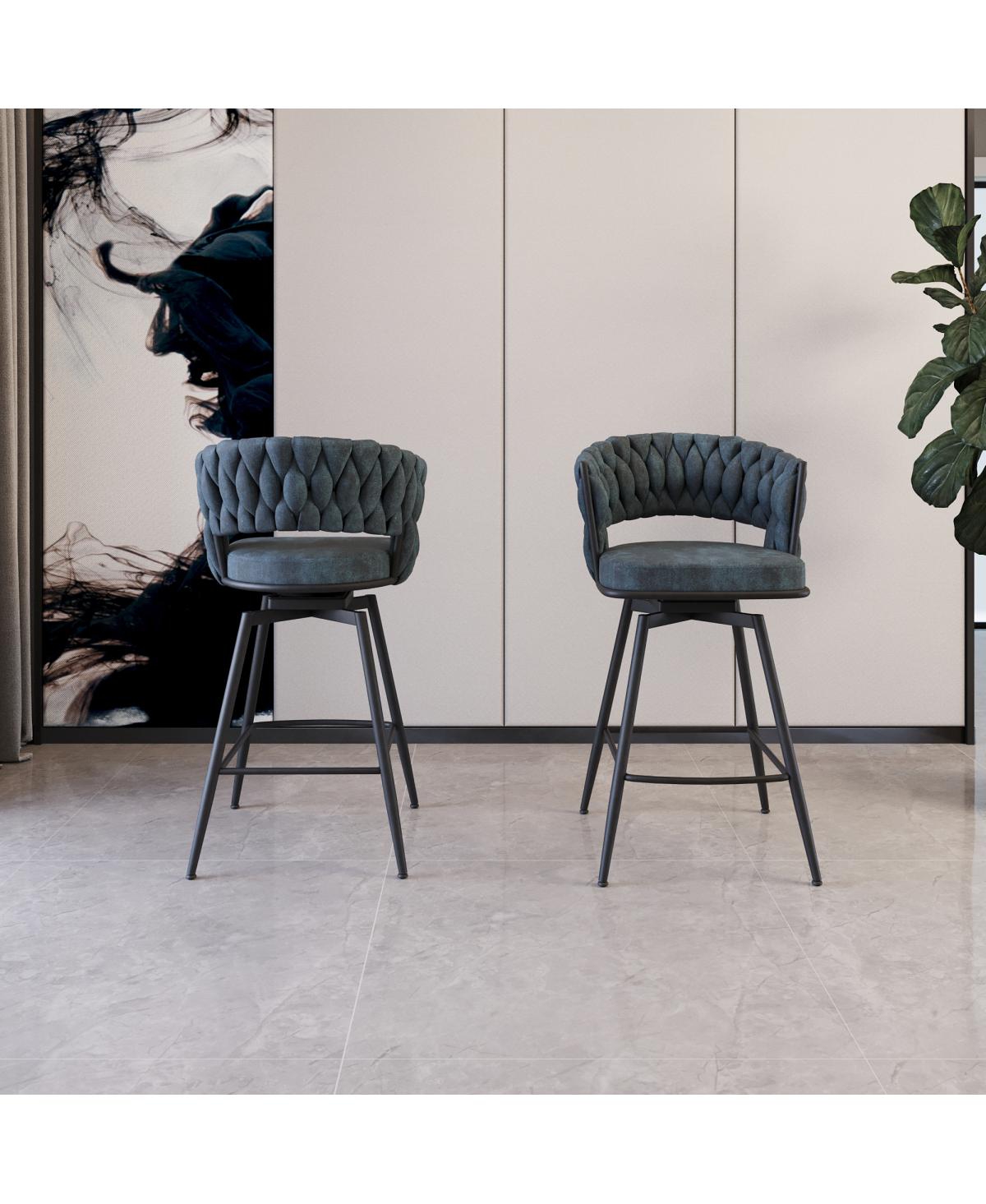Click here for Streamdale 26 Suede Woven Swivel Bar Stools with B... prices