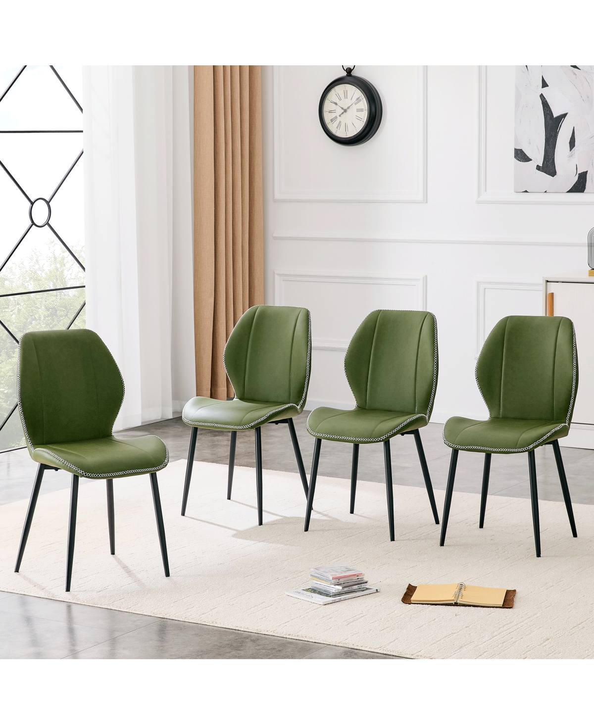 Click here for Streamdale Furniture Set Retro Olive Green Pu Dini... prices