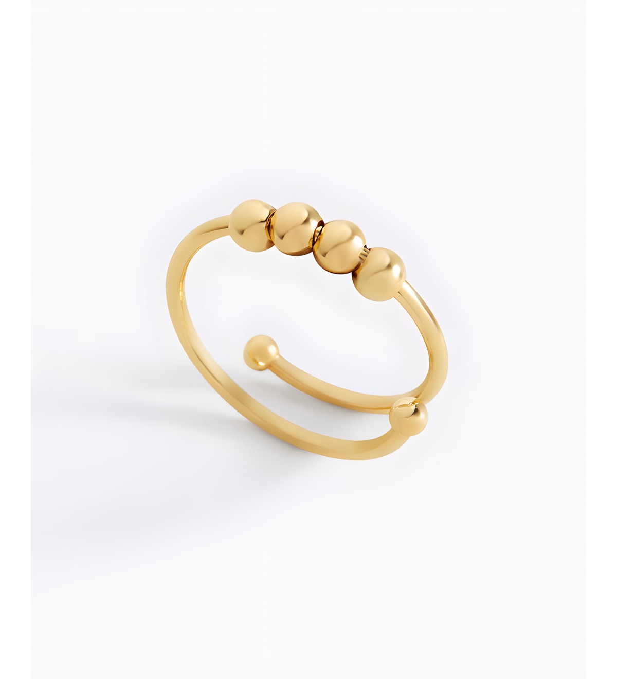 Click here for Mint & Lily Adjustable Beaded Fidget Ring - Gold t... prices