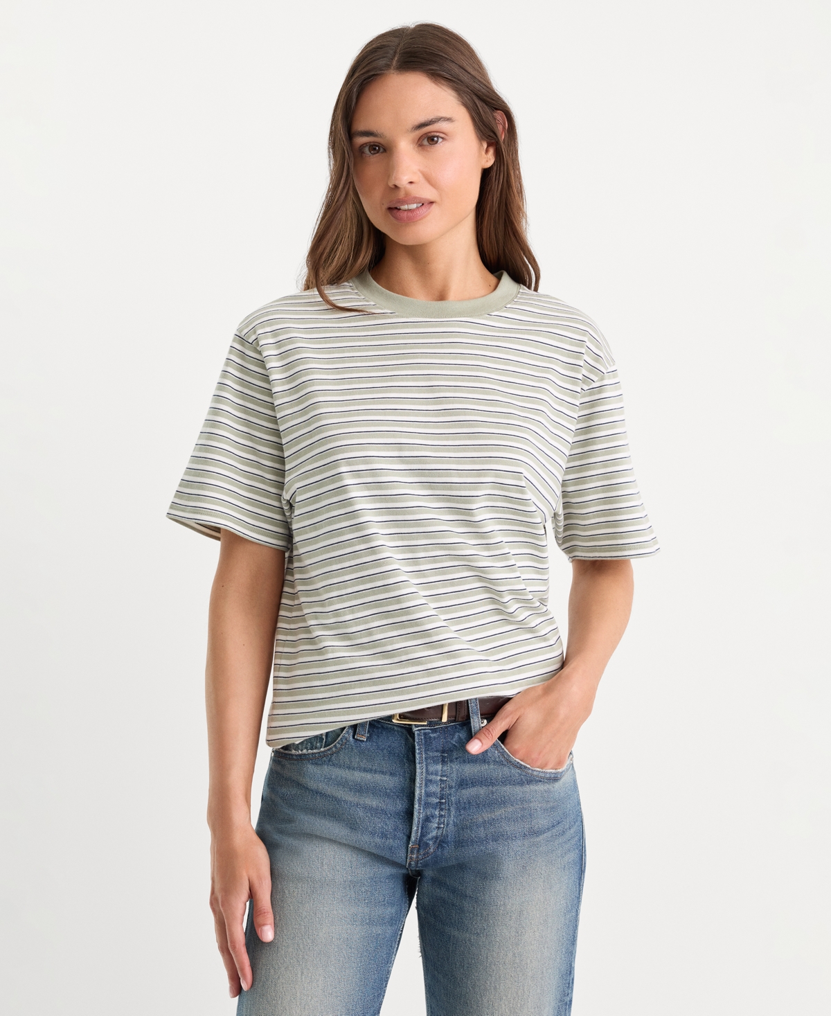Click here for Good American Womens Cotton Oversized T-Shirt - Ha... prices
