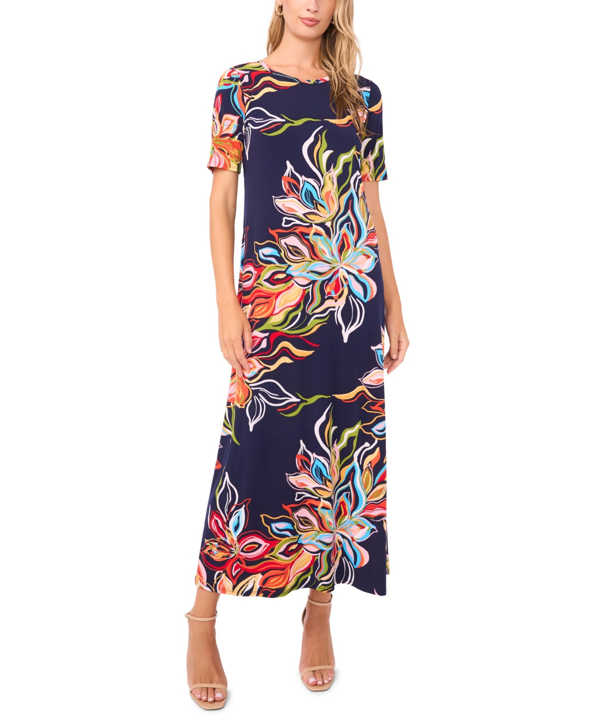 Click here for Vince Camuto Womens Printed Crewneck Dress - Class... prices