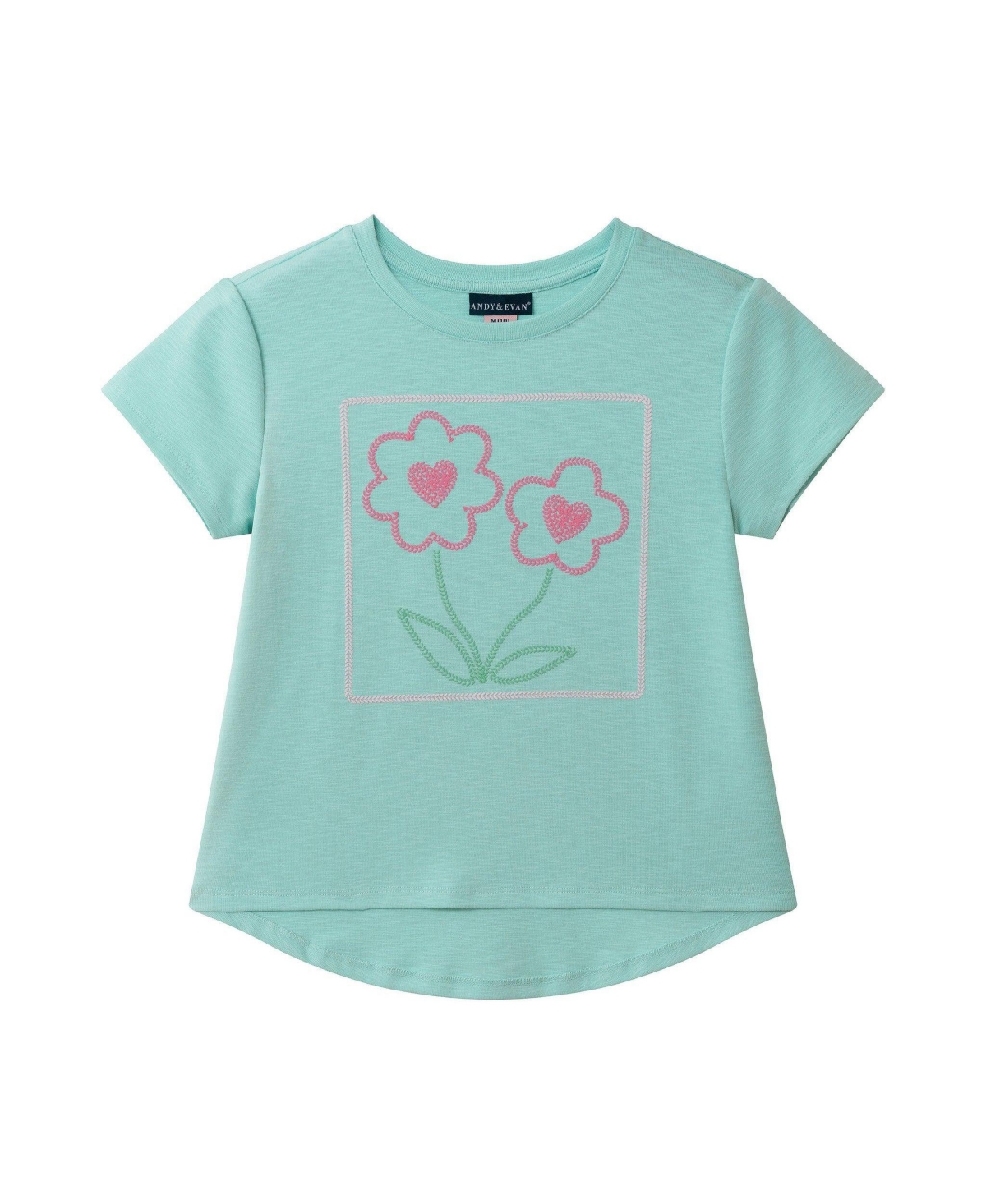 Click here for Andy & Evan Girls Sparkle Bloom Emroidered Tee - B... prices